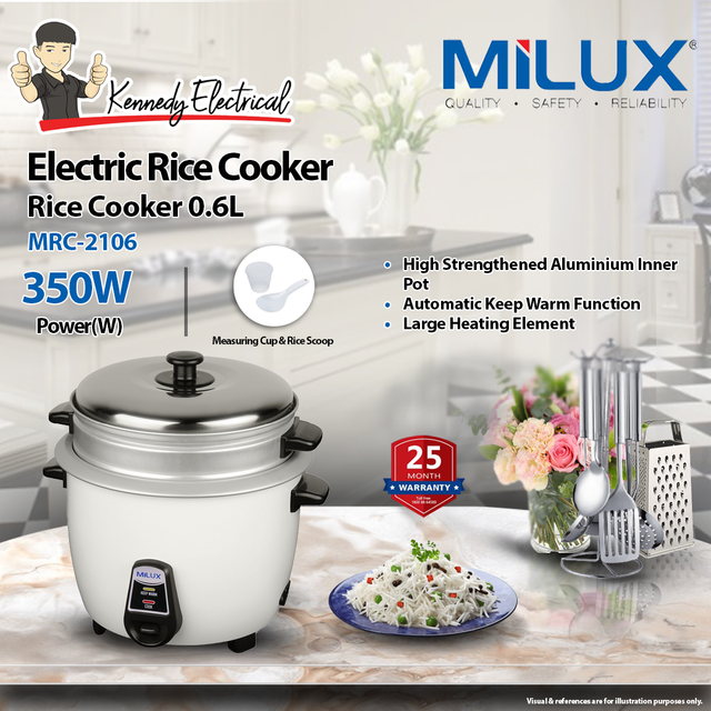 Milux 0.6L 350W Electric Rice Cooker MRC-2106 | Kennedy Electrical ...