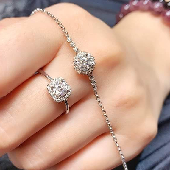 Sliver925 0.5ct 莫桑鑽 手鏈 | Skilful Studio 純 首飾