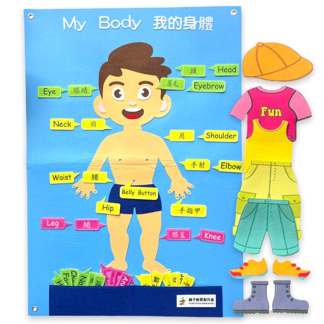 (T0042) 我的身體 My Body（男孩子） | 親子教具製作室Funteachingaids