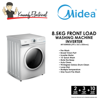 Midea Inverter Front Load Washer MF100W85B | Kennedy Electrical ...