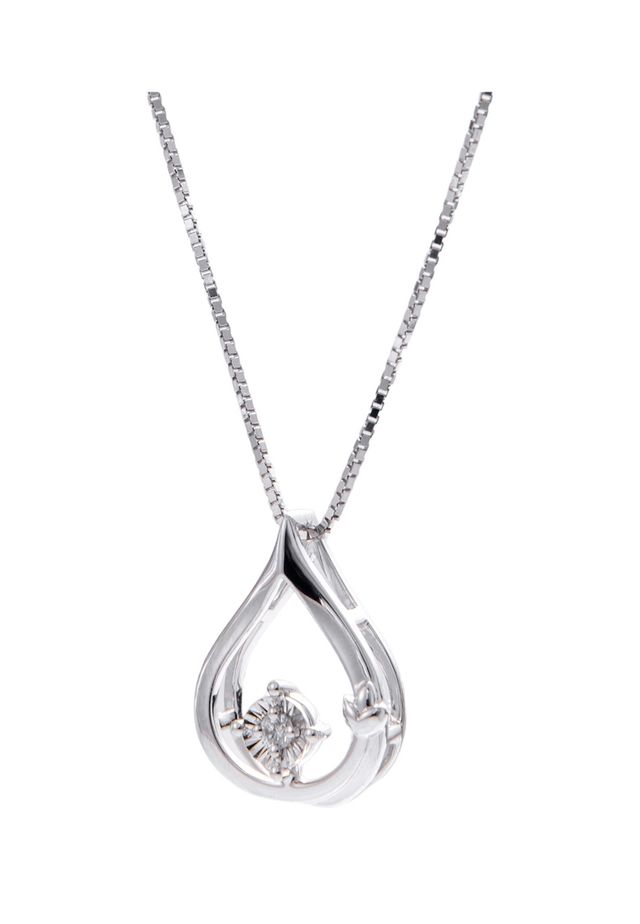 [ Free Necklace ] LITZ 18K White Gold Diamond Pendant C-DP0041 (1.13g ...