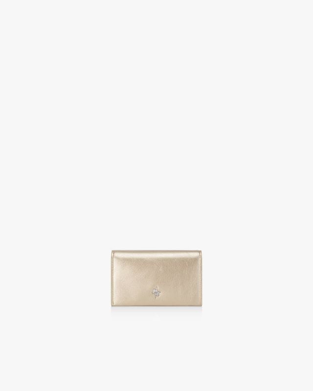 Findkapoor Flamma flap card wallet champagne gold | KAZUE