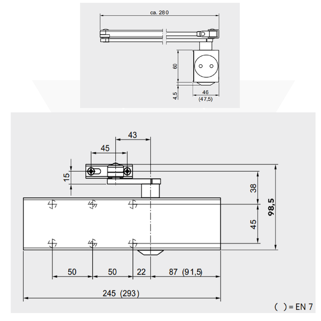 "DORMAKABA" 多瑪 TS-83 EN7 300kg 氣鼓 "DORMAKABA" TS-83 EN7 Door Closer ...