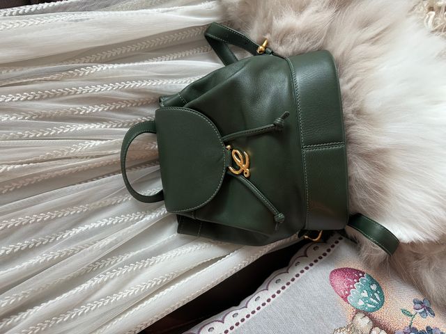 稀小極美品 vintage loewe army green mini backpack /racksack | Black Vintage 中古店