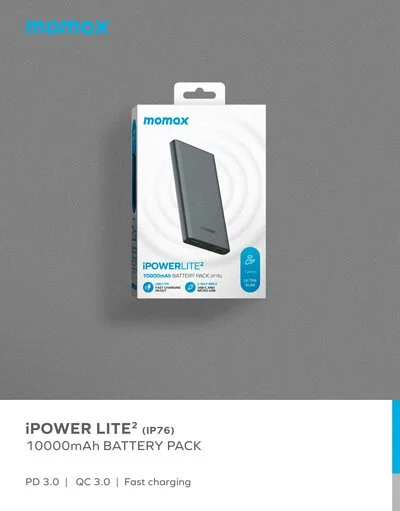 Momax iPower Lite 2快充流動電源10,000mAh IP76 香港行貨 | i MOBILE 百盈電訊