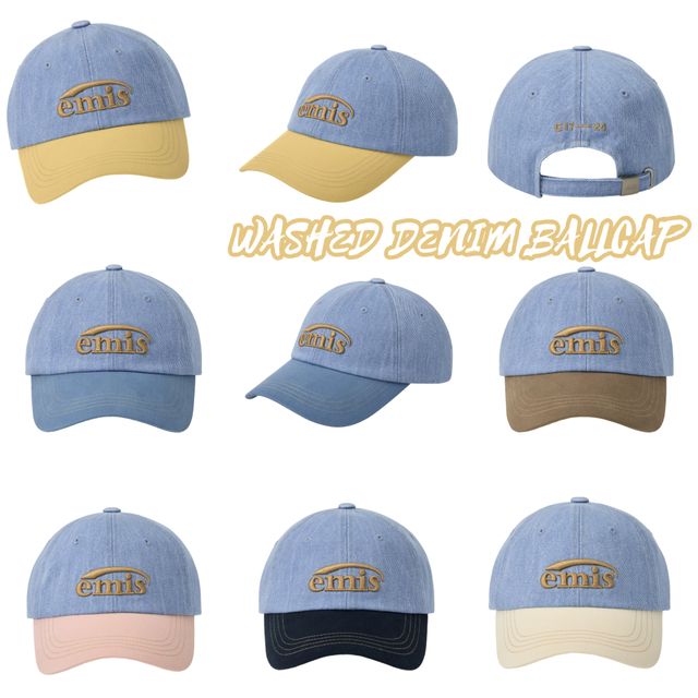 預購 | 🇰🇷EMIS WASHED DENIM BALL CAP H135 6色入 | elenaelinaxx