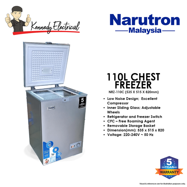 Narutron 110L Chest Freezer NRZ-110C | Kennedy Electrical & Electronic ...