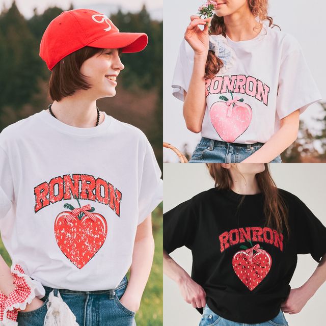 Ron Ron Strawberry Ribbon Basic Fit Tee | 韓國代購 by 韓國人妻 Rabbit Picks