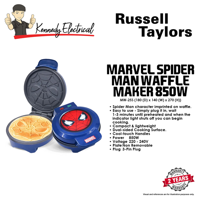 Russell Taylor MARVEL SPIDER MAN WAFFLE MAKER 850W MW-25S | Kennedy ...
