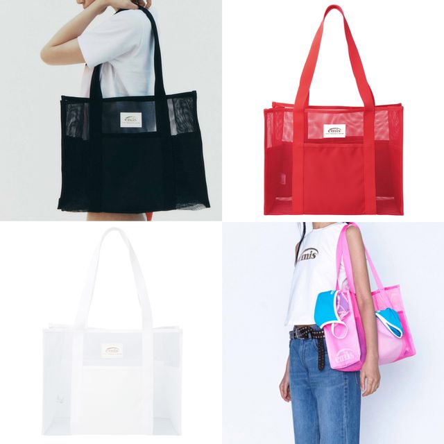 預購 | 🇰🇷EMIS PVC MESH BEACH BAG BG483 4色入 | elenaelinaxx