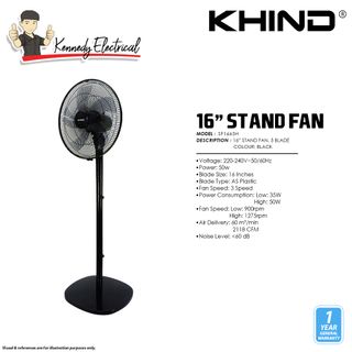 Khind 16" STAND FAN 5 BLADE SF1663H | Kennedy Electrical & Electronic ...