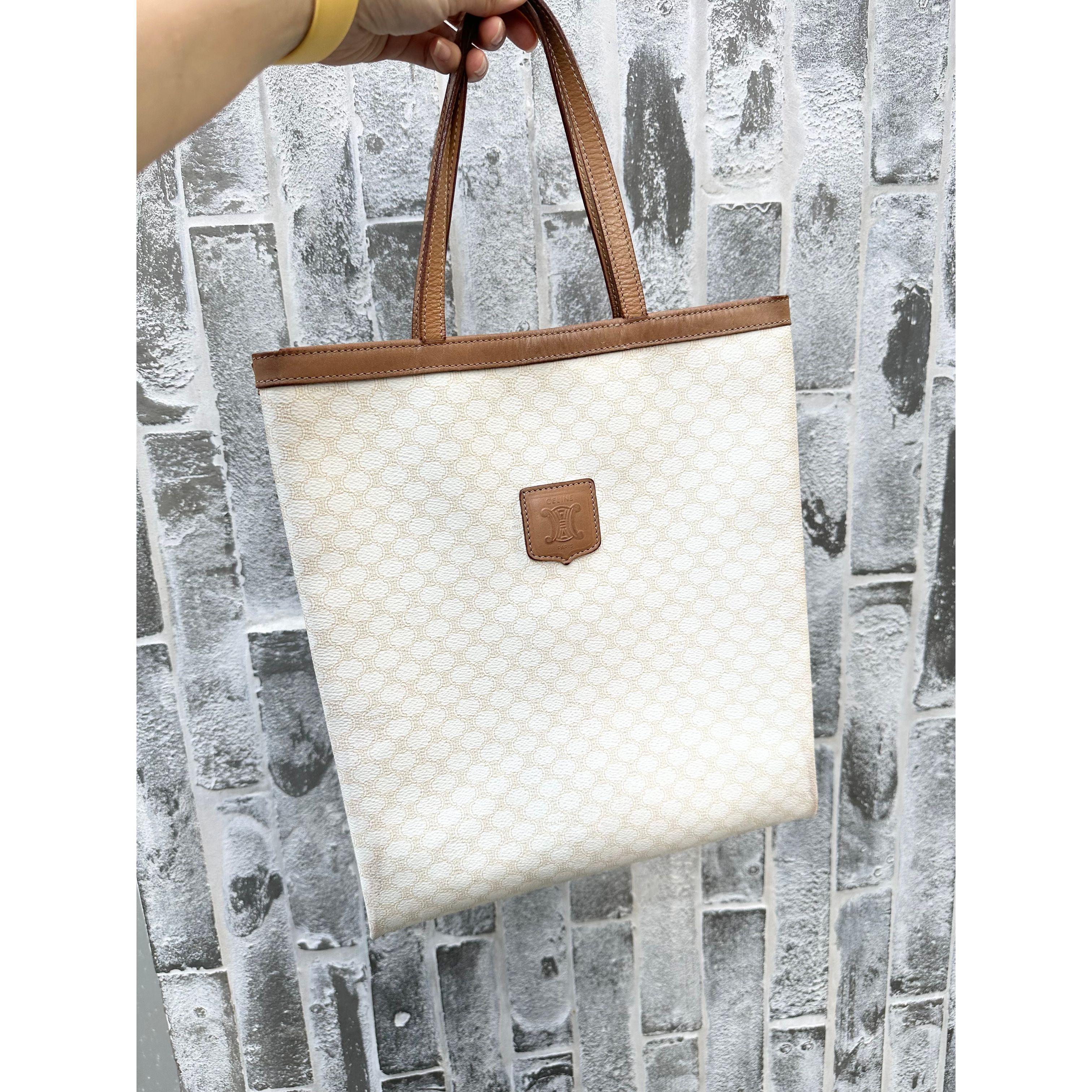 vintage celine monogram beige white monogram bag | Black Vintage 中古店