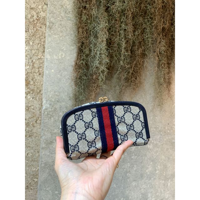vintage gucci navy ophidia vanity with mirror | Black Vintage 中古店