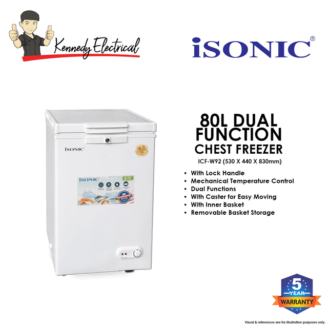 Isonic 80L Dual Function Chest Freezer ICF-W92 | Kennedy Electrical ...