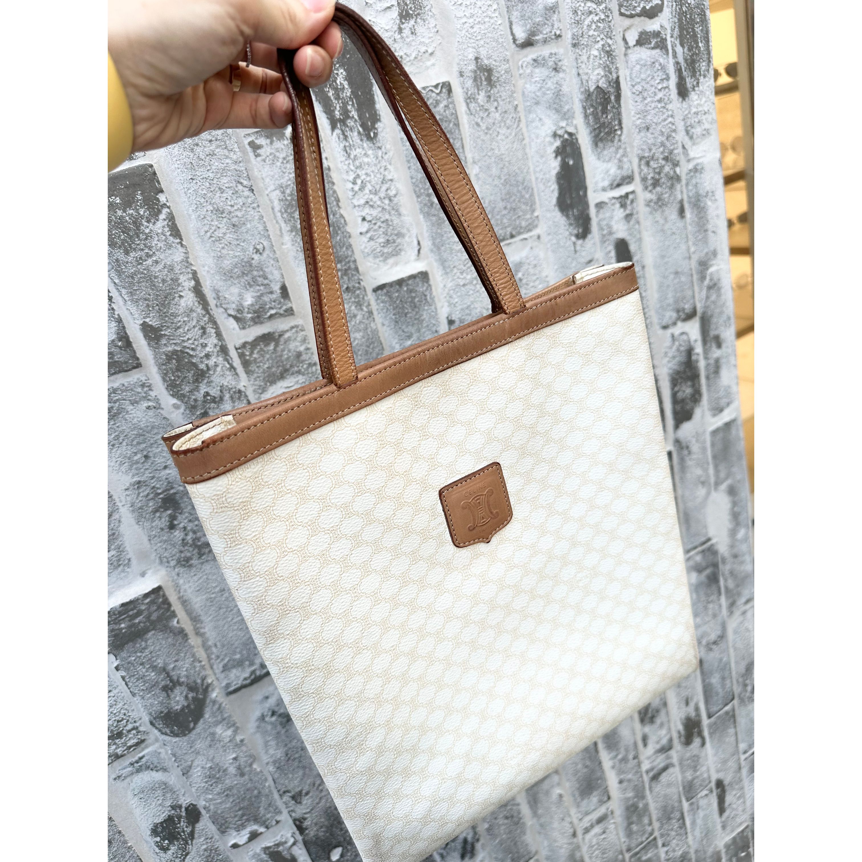 vintage celine monogram beige white monogram bag | Black Vintage 中古店