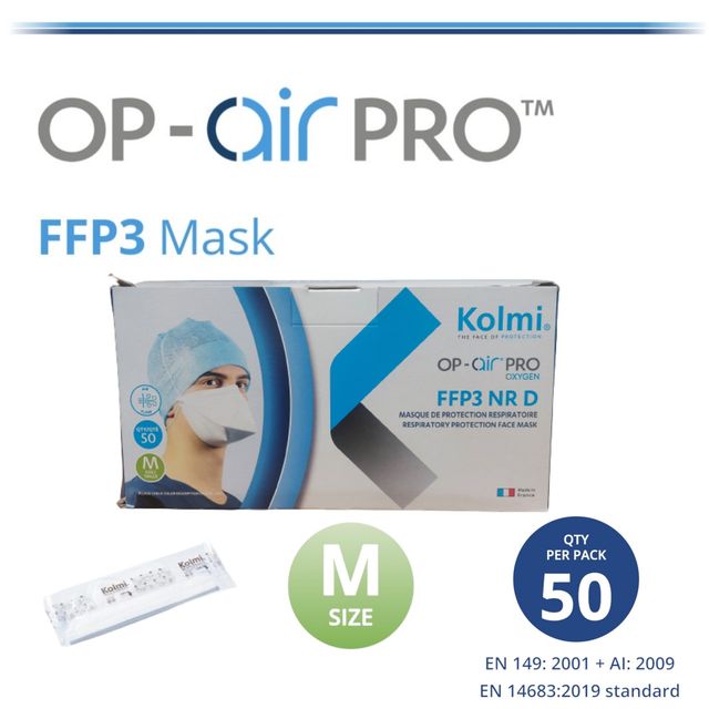 KOLMI Op-Air Pro Oxygen FFP3 Respirator M53014S-WH (Size: M) | MASKets ...