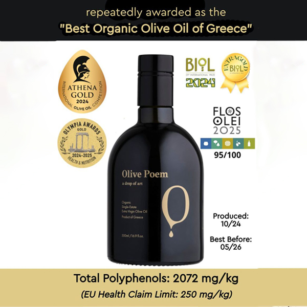 OLIVE POEM Multi-Awarded Ultra-Polyphenolic organic EVOO from Greece ...