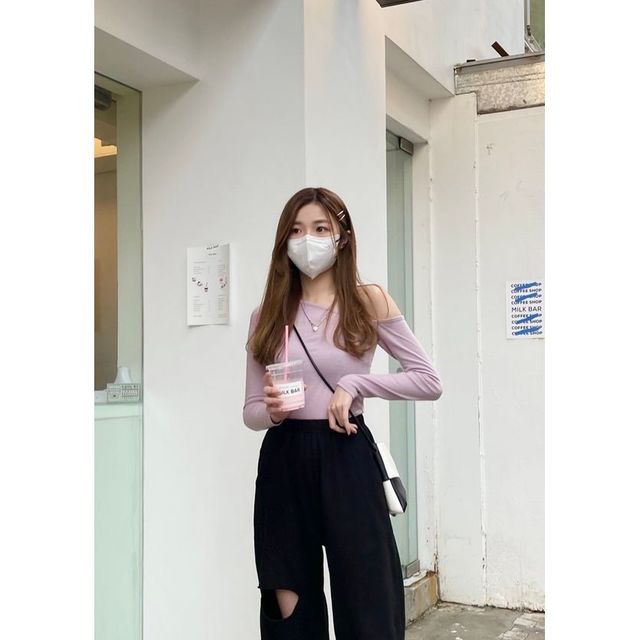 【必入斜膊Top ️‍🔥】 Lovely drop-shoulder top(三色入) | 𝐂𝐇𝐄𝐂𝐊𝐎𝐑𝐄𝐀𝐍