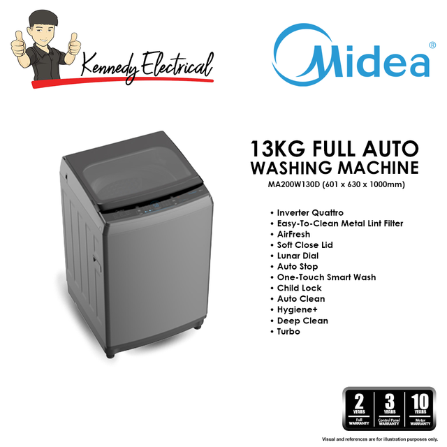 Midea 13.0 kg Fully Auto Inverter Washing Machine MA200W130DT | Kennedy ...