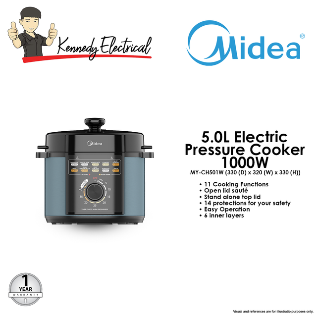 Midea 5.0L Electric Pressure Cooker 1000W MY-CH501W | Kennedy ...