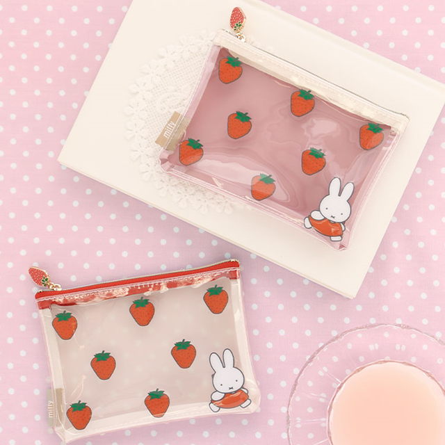 Miffy - 草莓系列 透明Pouch | EX JAPAN 日本代購