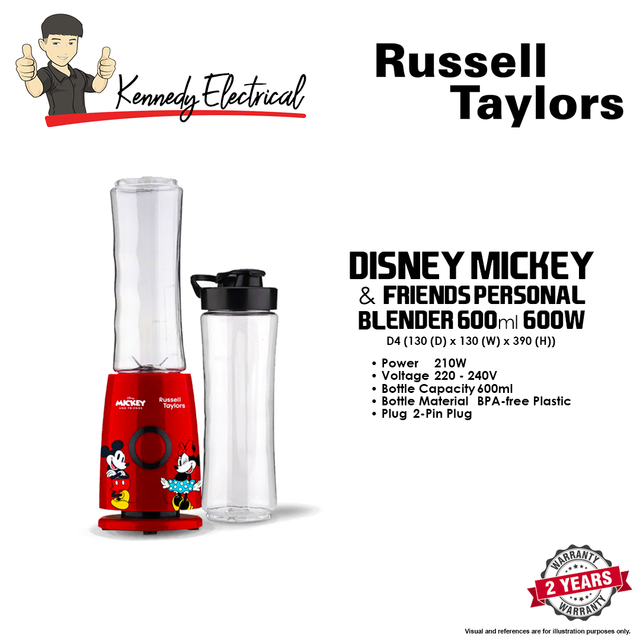 Russell Taylor DISNEY MICKEY & FRIENDS PERSONAL BLENDER 600ml 600W D4 ...