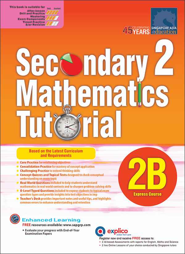 Secondary 2 Mathematics Tutorial 2B[Express Course] | SG BOOKS HK