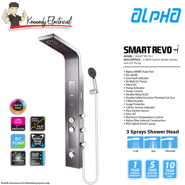 Alpha Instant Water Heater REVO-i Rainshower | Kennedy Electrical ...