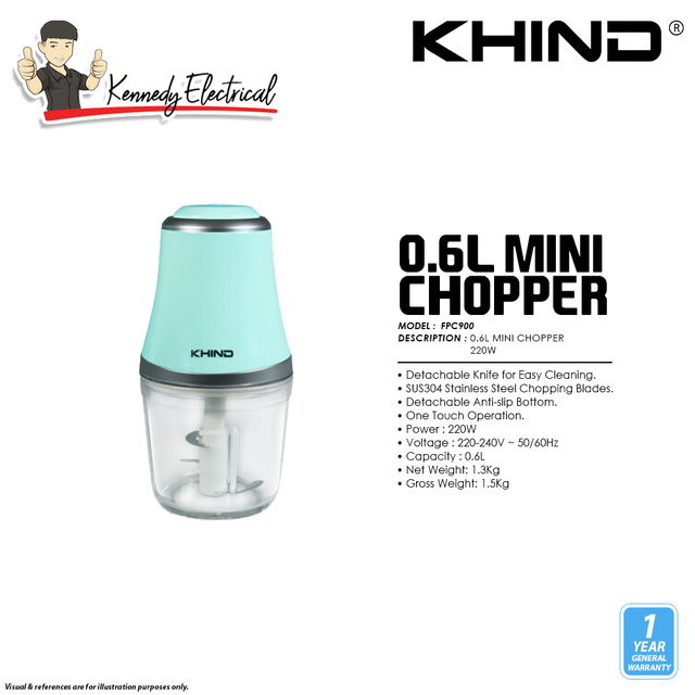 Khind 0.6L MINI CHOPPER FPC900 | Kennedy Electrical & Electronic Sdn Bhd