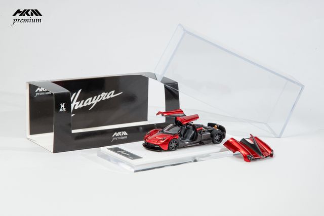 HKM Premium 1:64 Huayra Coupe 2014 Diecast Model Champagne Metallic Red ...