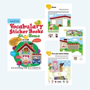 Kumon Vocabulary Sticker Books At Home | Sweetie baby