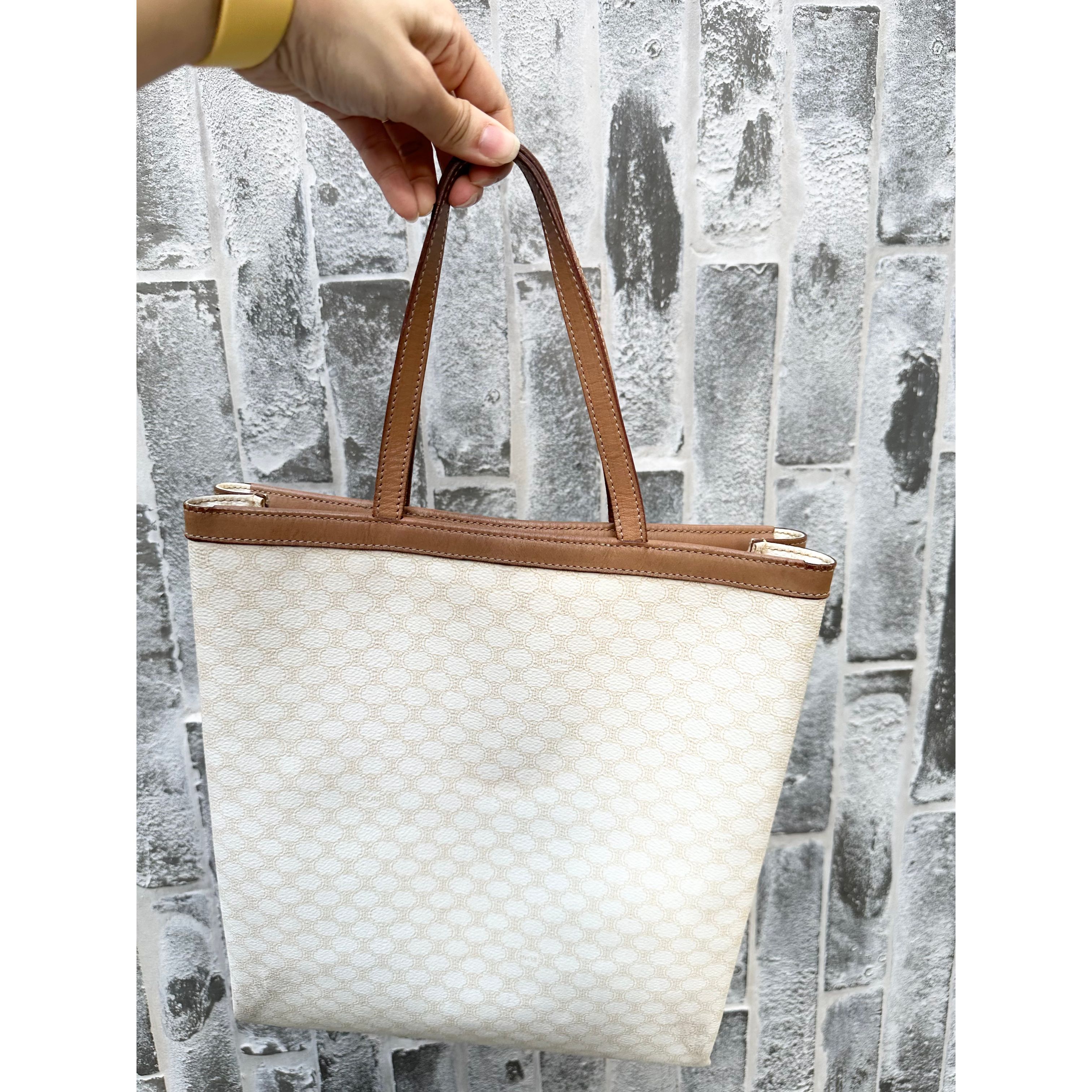 vintage celine monogram beige white monogram bag | Black Vintage 中古店
