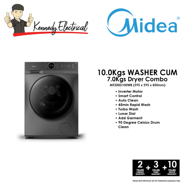 Midea 10.0Kgs WASHER CUM 7.0Kgs Dryer Combo MF200D100WB | Kennedy ...