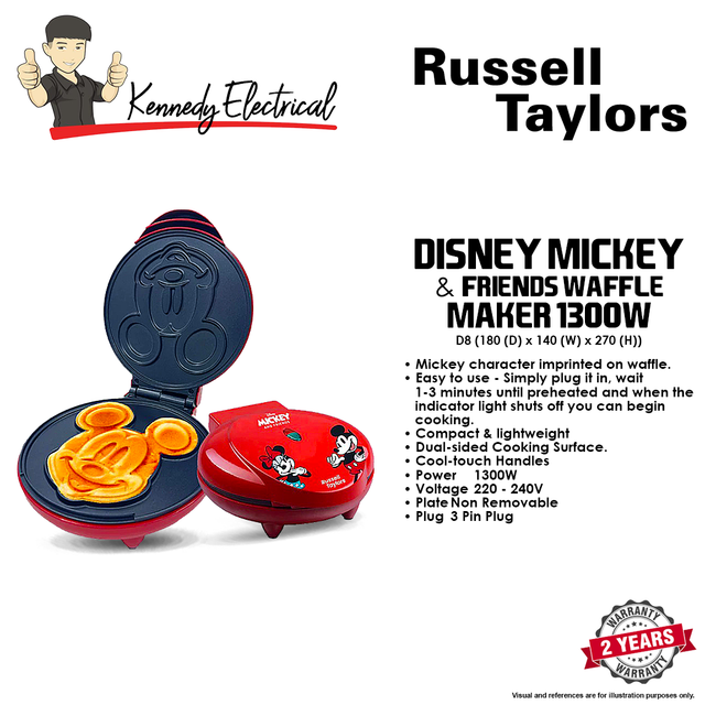 Russell Taylor DISNEY MICKEY & FRIENDS WAFFLE MAKER 1300W D8 | Kennedy ...