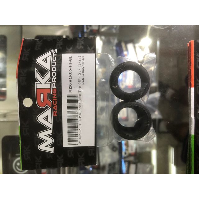 MZR-V1R05-F1-GL Marka V1 Mini-Z F1 RCP Rubber Rear Tire 05° - 14mm GLF ...