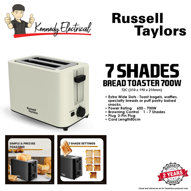 Russell Taylor 7 SHADES BREAD TOASTER 700W T2C | Kennedy Electrical ...