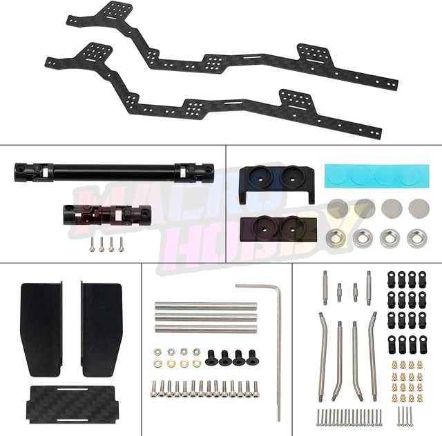 MEUS RACING SCX24 LCG Chassis Frame Kit Carbon Fiber 132mm Wheelbase ...