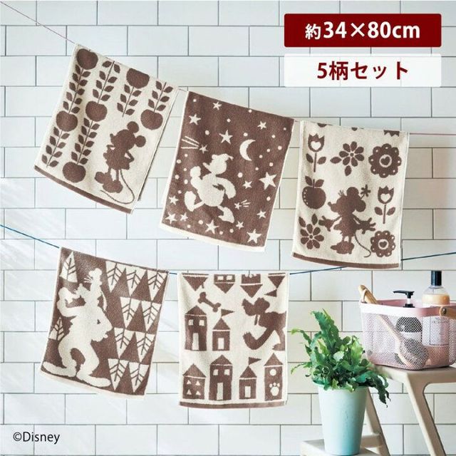 Disney 毛巾5枚SET - 09230240 | Wewe Vava Shop