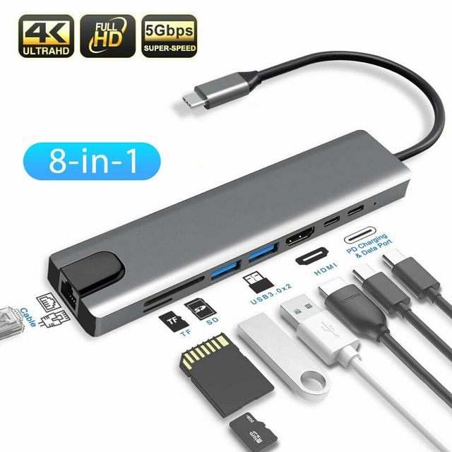 8合1 多功能 Type-C 適配器 ELT-0213 | 電玩直銷網 directbuyhk.com