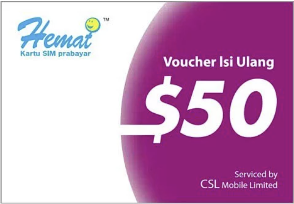 CSL「HEMAT(HK MOBILE)」增值券($50面值) 即付即發 | Sims Like｜旅遊SIM卡｜充值卷｜手機號碼｜