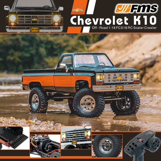 FMS FCX18 1:18 Chevrolet K10 4WD Mini Crawler Black