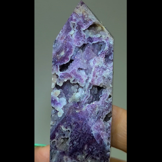 Purple sphalerite tower with sparkly druzy - SPH4 | Featherlight Dust