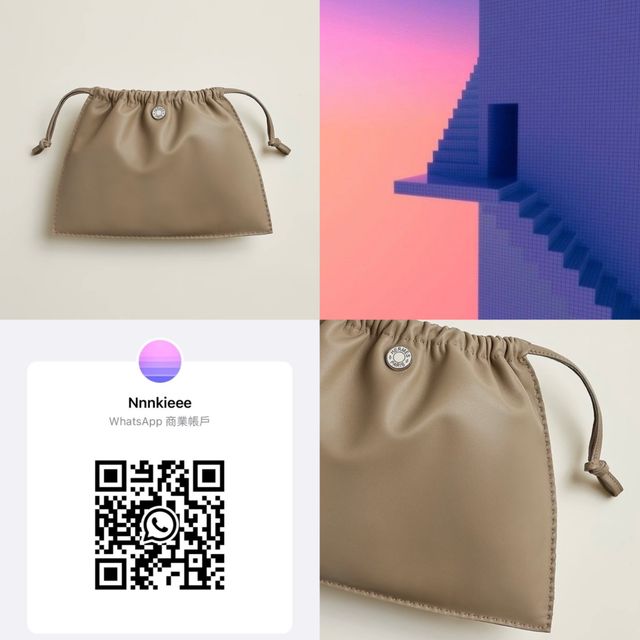 Hermes 全新 🆕 Pilo Milo皮 白色搪瓷銀扣 pouch | Nnnkieee